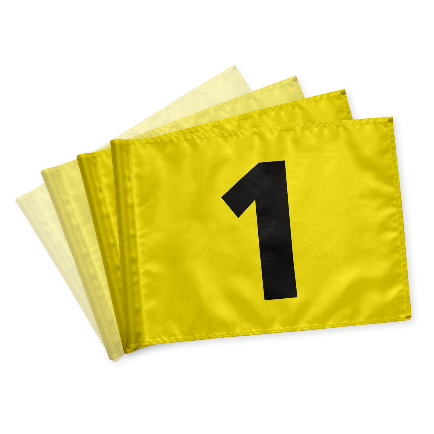 Minigolf flags 1-9, stiffened, yellow with black numbers, 200 gram ...