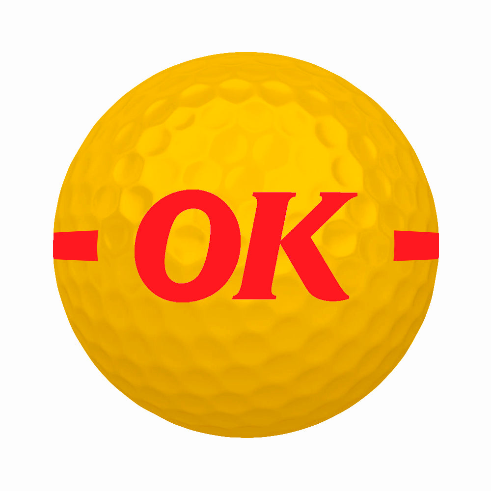 Short Distance Range Ball w/ logo, yellow – GolfbaneProdukter ApS