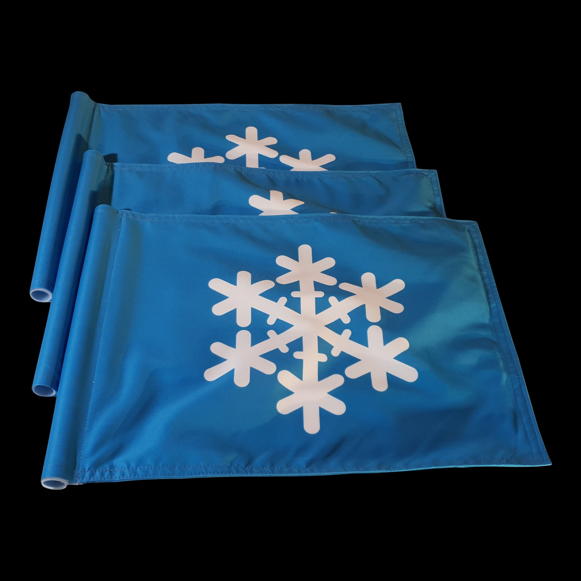 Ice flag for Wintergreen, cyan with white symbol, 200 gram fabric ...